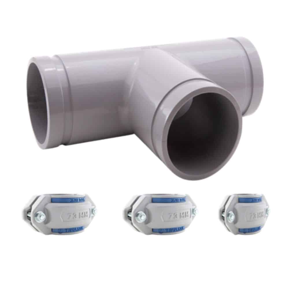 TRULINK JUNCTION TEE 220MM W/COUPLINGS – I-CON Solutions
