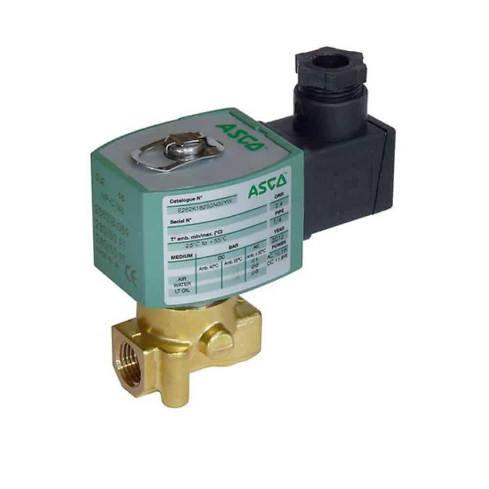 ASCO™ 8262H202DC24/DCD, SOLENOID VALVES, 1/4 X 5/32 2NC BRASS 11.6/H W ...
